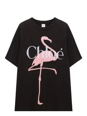 Chloé Chloé Generous Logo Crewneck T-Shirt Ash Black
