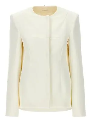 Sportmax Long-sleeved Casual Jacket - White