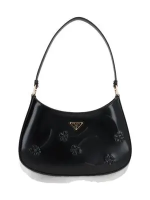 Prada Cleo Embossed-detail Shoulder Bag - Black