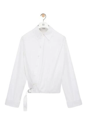 Loewe Loewe Draped Long-Sleeved Shirt White