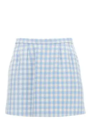 Red Valentino Gingham Checks Shorts - White