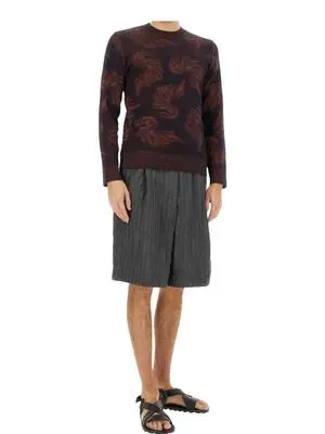 Dries Van Noten Jacquard Crewneck Jumper - Brown