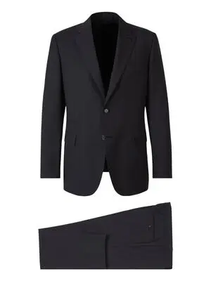 Brioni Long-sleeved Coat Belt Ring Trousers Suit - Black