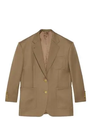Gucci Single-breasted Blazer With Embroidered Detailing - Brown