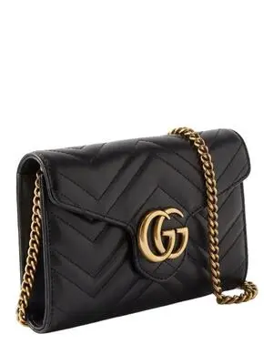 Gucci Logo Plaque Quilted Clutch Bag - Black