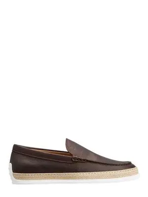 TOD'S Round Toe Slip-on Loafers - Brown