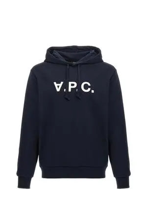 A.p.c. A.P.C. Logo Printed Drawstring Hoodie Black