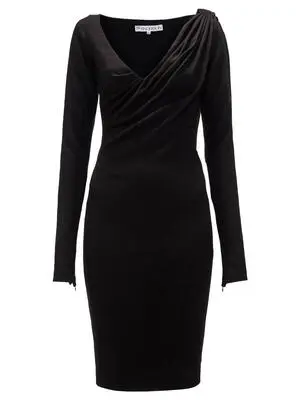 J.W.ANDERSON Jw Anderson V-neck Ruched Midi Dress - Black
