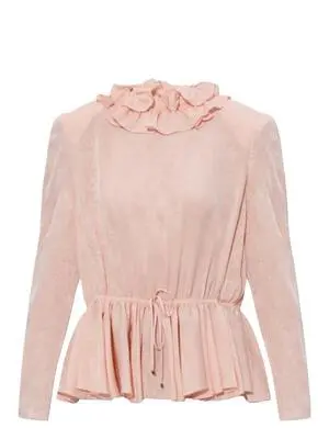 Chloé Chloé Ruffle Detailed Drawstring Top Pink