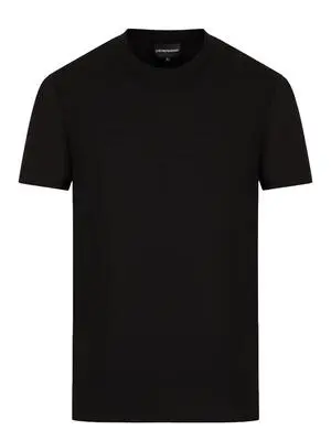 Emporio Armani Logo Jacquard Crewneck T-shirt - Black