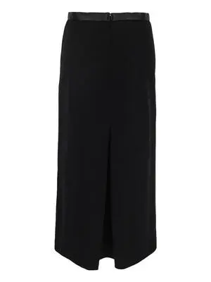 Saint Laurent Slit Detailed Belted Skirt - Black