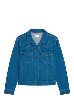 Celine Trucker Jacket In Cotton Denim - Blue