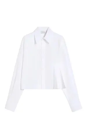 Sportmax Sportmax Certo Cropped Poplin Shirt Optical White