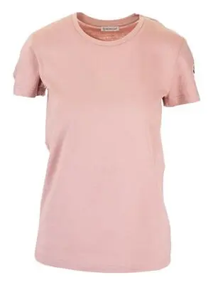 Moncler Logo Patch T-shirt - Light Pink