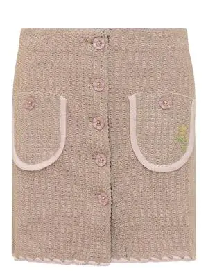 CORMIO Chiara Buttoned Mini Skirt - Nude