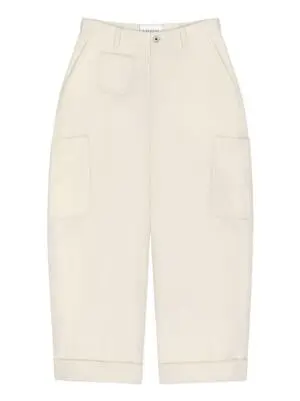 Givenchy Cocoon Cropped Cargo Pants In Cotton And Wool - Ivory