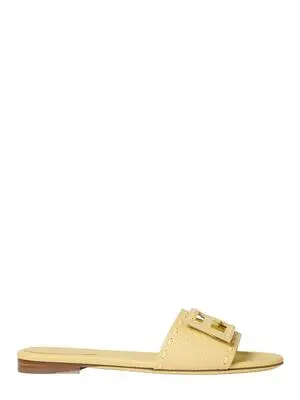Fendi Ff Logo Slide Sandals - Nude