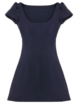 Alexander McQueen Square Neck Mini Dress - Navy