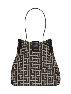 Balmain Jacquard Release Bucket Bag - Black