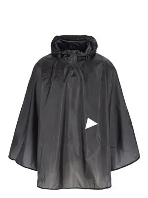 AND WANDER Drawstring Hooded Raincoat - Black
