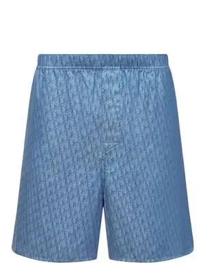 Dior All-over Monogram Shorts - Blue