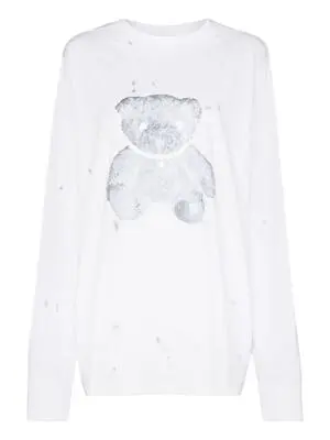 We11Done Teddy Bear Cotton Sweatshirt - White