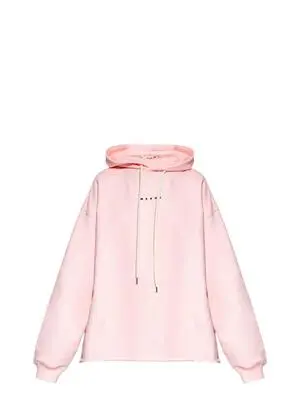 Marni Logo Printed Long-sleeved Hoodie - Pink