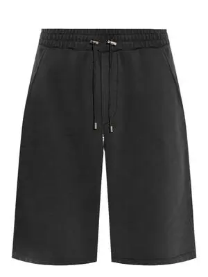 Balmain Logo Embroidered Bermuda Shorts - Black