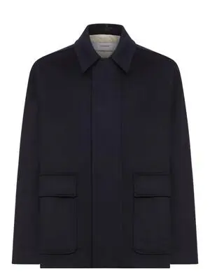 LARDINI Patch-pocket Shirt Jacket - Blue