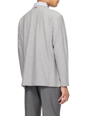Thom Browne Rwb Striped Long-sleeved T-shirt - Medium Gray
