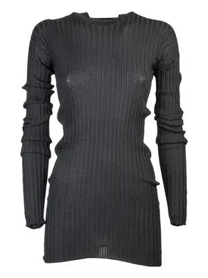 Bottega Veneta Ribbed Knit Sweater With High Neck - Black