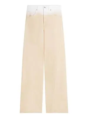 LANVIN Logo Patch Straight Leg Jeans - Nude