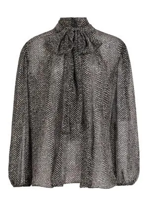 DOLCE & GABBANA Dolce & Gabbana Chevron Print Long Sleeve Blouse