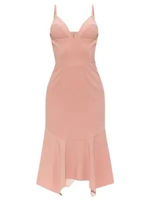 Dsquared2 Strappy Corset Midi Dress With Flared Hem - Pink