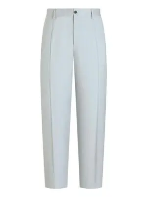 Dolce & Gabbana Shantung Viscose Trousers - Blue