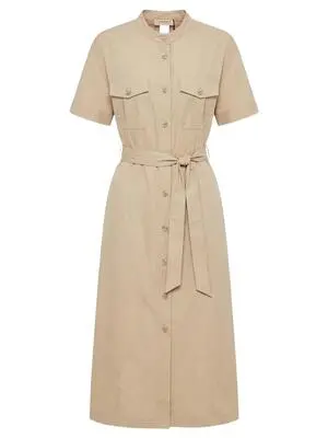 TWINSET Belted Button-down Midi Dress - Nude