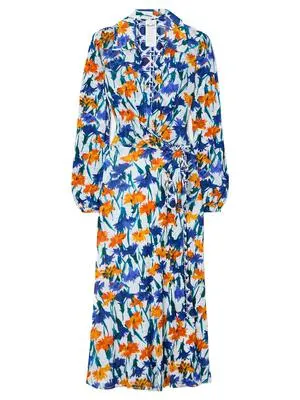 DIANE VON FURSTENBERG Diane Von Furstenberg Floral Print V-Neck Wrap Dress