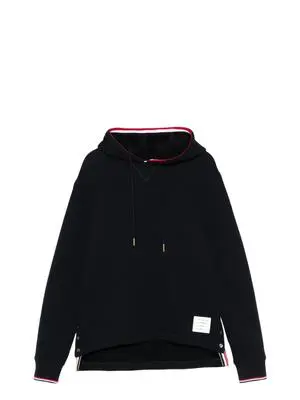 Thom Browne Rwb-stripe Drawstring Hoodie - Navy Blue