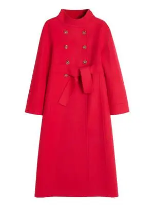 Valentino Garavani Double-breasted High Neck Coat With Vlogo Buttons - Paris
