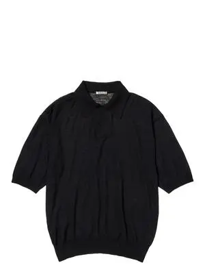 AURALEE Mélange Wool-blend Polo Shirt