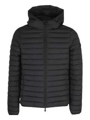 SAVE THE DUCK Zip-up Hooded Down Jacket - Black