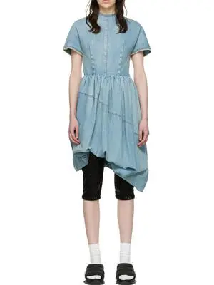 We11Done Round Neck Short-sleeved Dress - Blue