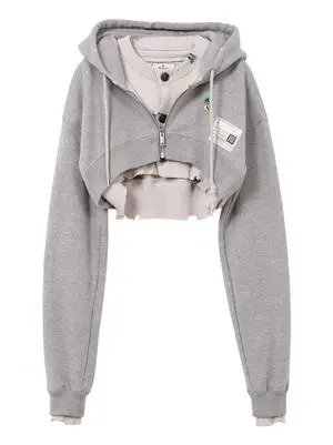 MIHARA YASUHIRO Maison Mihara Yasuhiro Layered Cropped Zip-Up Hoodie