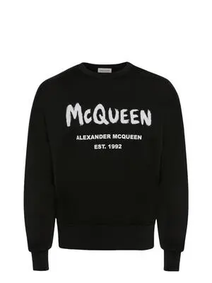 Alexander McQueen Graffiti Oversized Sweatshirt - Black
