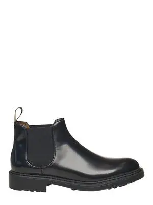 DOUCAL'S Doucal's Elastic-Band Round Toe Chelsea Boots Black