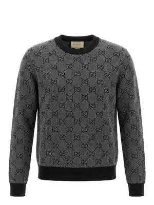 Gucci Monogram Jacquard Knit Jumper - Gray