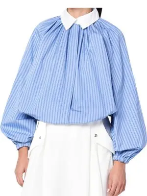 PATOU Patou Striped Balloon Sleeve Shirt