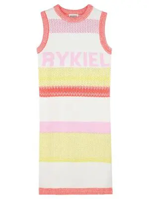 Sonia Rykiel Paris Sleeveless Logo-embroidered Midi Dress - Multicoloured