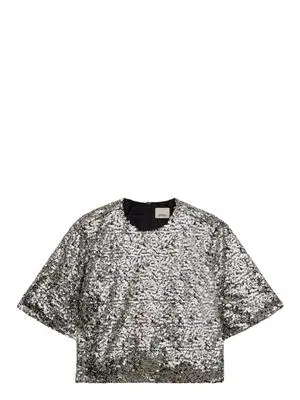 Isabel Marant Étoile Helga Sequin Embellished Sweater - Silver