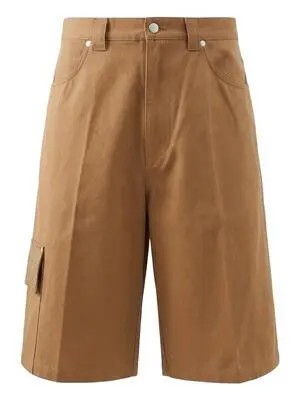 Gucci Gg Monogram Cargo Shorts - Camel